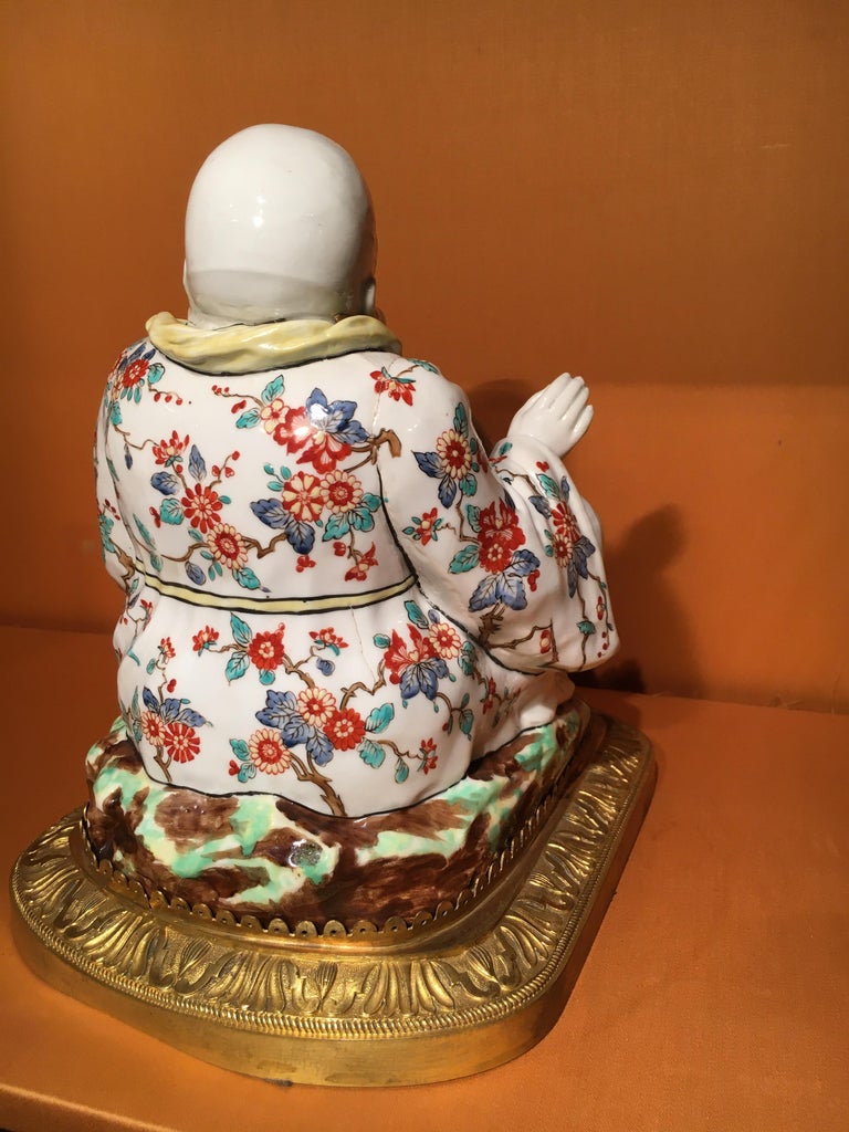 French Porcelaine and Bronze Inkstand, Marks of Samson, 19th Century ...