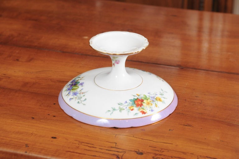 French Porcelaine de Paris Late 19th Century Compote with Floral Décor ...
