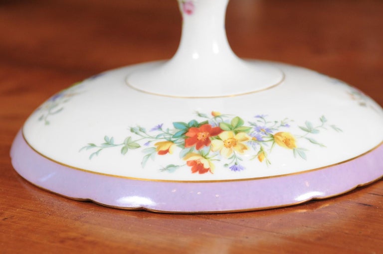 French Porcelaine de Paris Late 19th Century Compote with Floral Décor ...