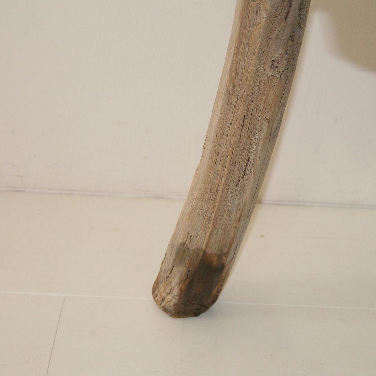 French Primitive 19th Century Weathered Oak Butcher's Block at 1stDibs