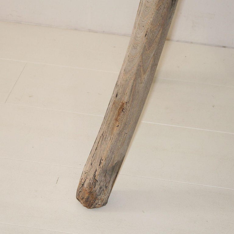 French Primitive 19th Century Weathered Oak Butcher's Block at 1stDibs