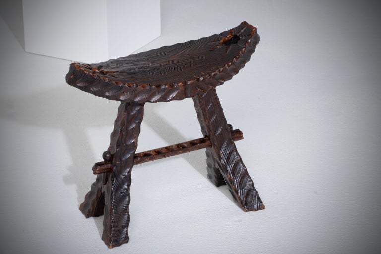 French Primitive Stool For Sale at 1stDibs