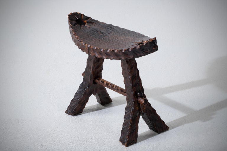 French Primitive Stool For Sale at 1stDibs