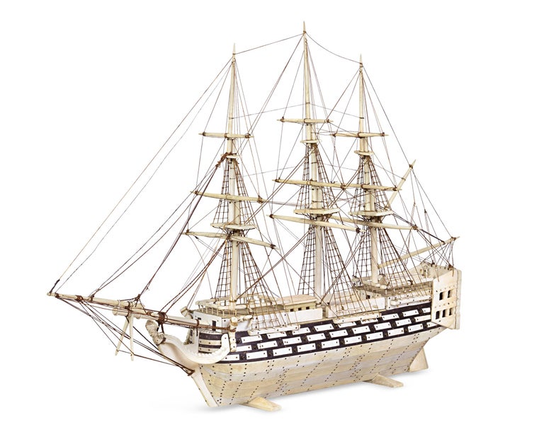 French Prisoner-of-war Bone Ship Model, HMS Victory For Sale at 1stDibs