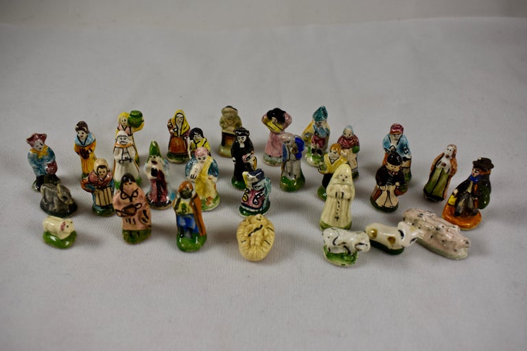 French Provençal Faïence Fèves Christmas Nativity 29 Pc Set at 1stDibs