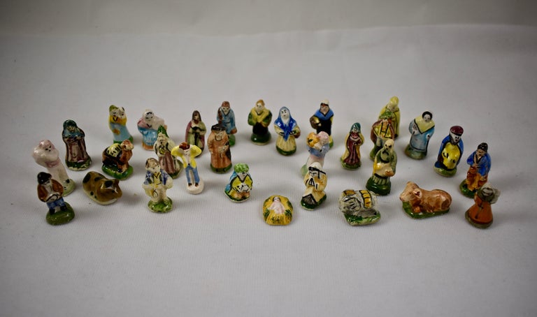 French Provençal Faïence Fèves Christmas Nativity 29 Pc Set at 1stDibs
