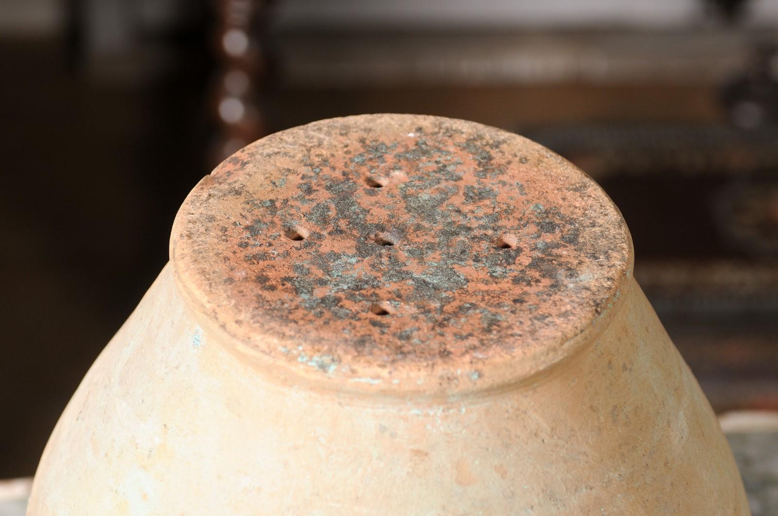 French Provincial 19th Century Green Glazed Confit Pot with Lateral ...