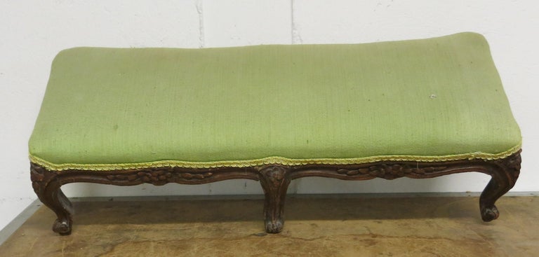 French Provincial Carved Footstool For Sale at 1stDibs