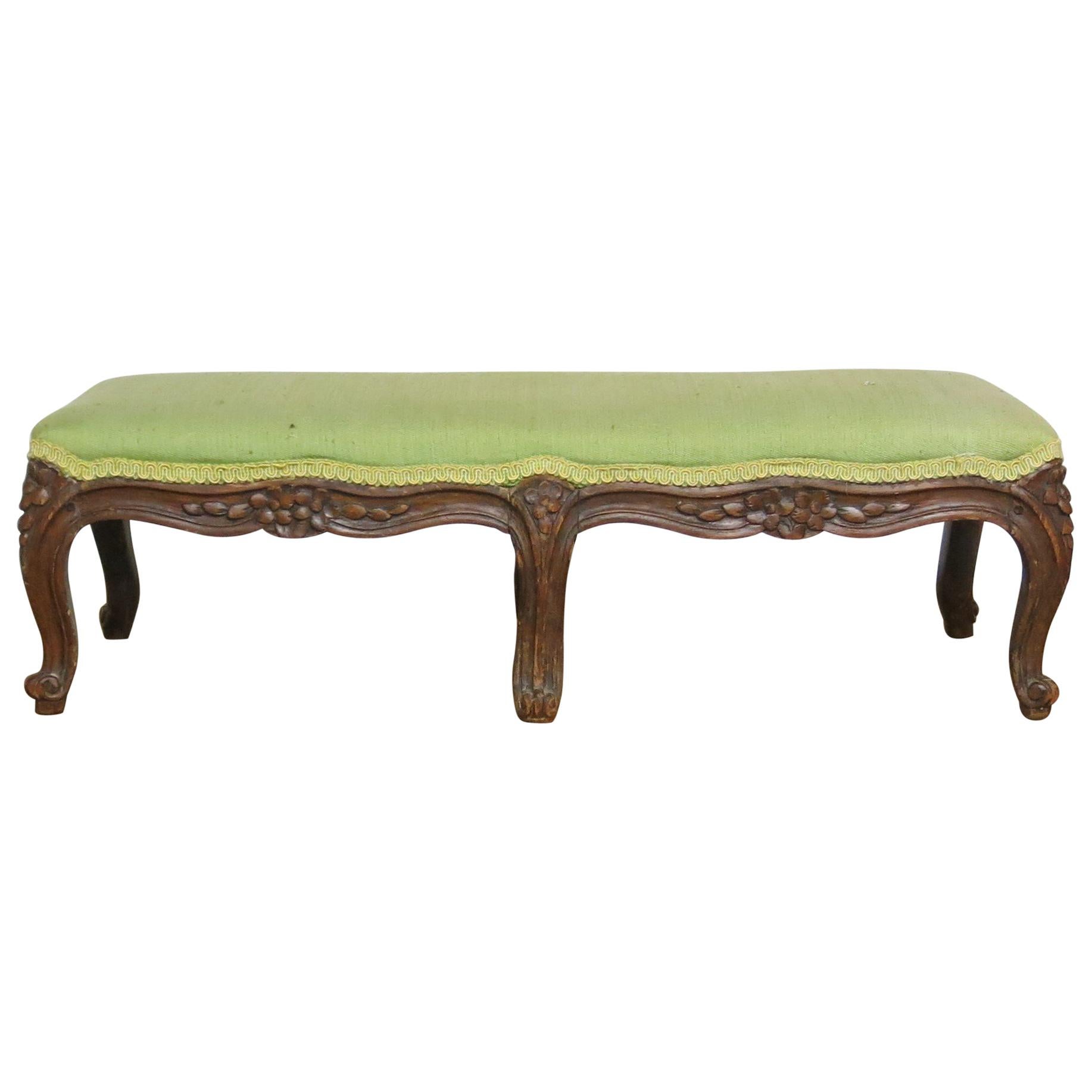 French Provincial Carved Footstool For Sale at 1stDibs