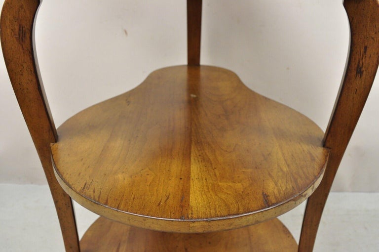 French Provincial Country Biedermeier Cherry Marble Side Table Ice ...