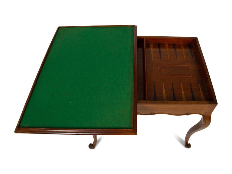 French Provincial Games Table with Cabriolet Legs, Early 20th Century ...