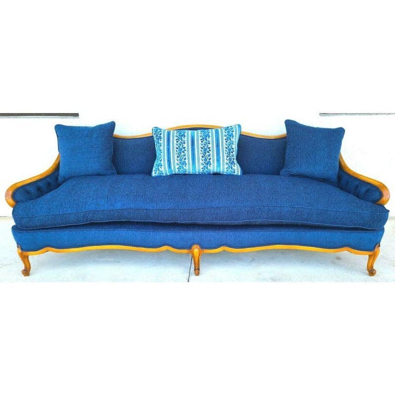 French Provincial Louis XV Style Sofa with Serpentine Carved Back For ...