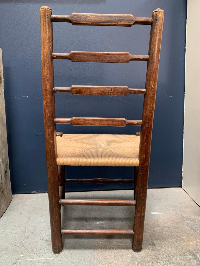 French Provincial Rush Seat Ladder Back Dining Chair at 1stDibs