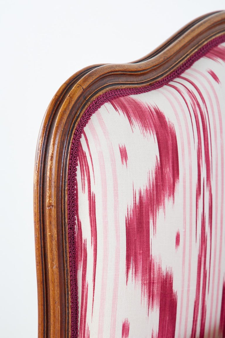 French Provincial Serpentine Canape Settee Pierre Frey Toile Ikat at ...