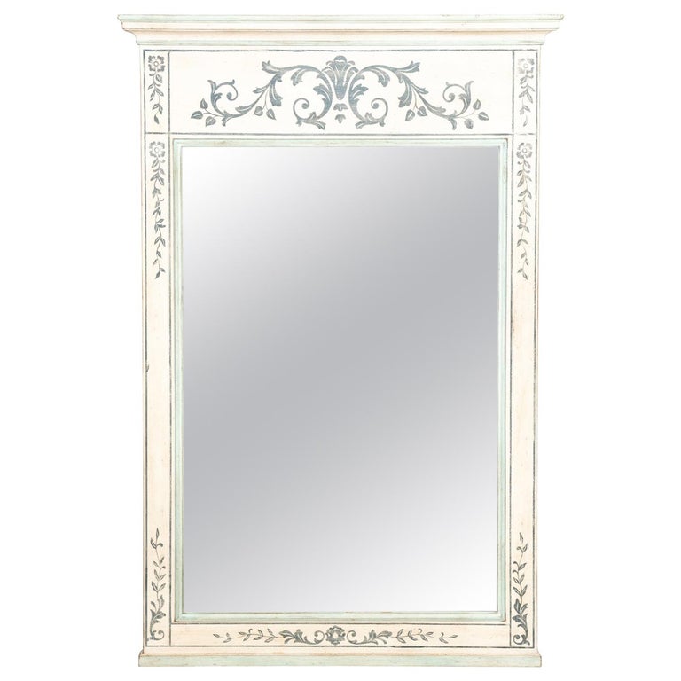 French Provinical Style White Washed Mirror at 1stDibs