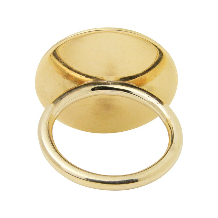 French Qu'hier Que Demain 18 Karat Gold Charm Ring For Sale at 1stDibs ...