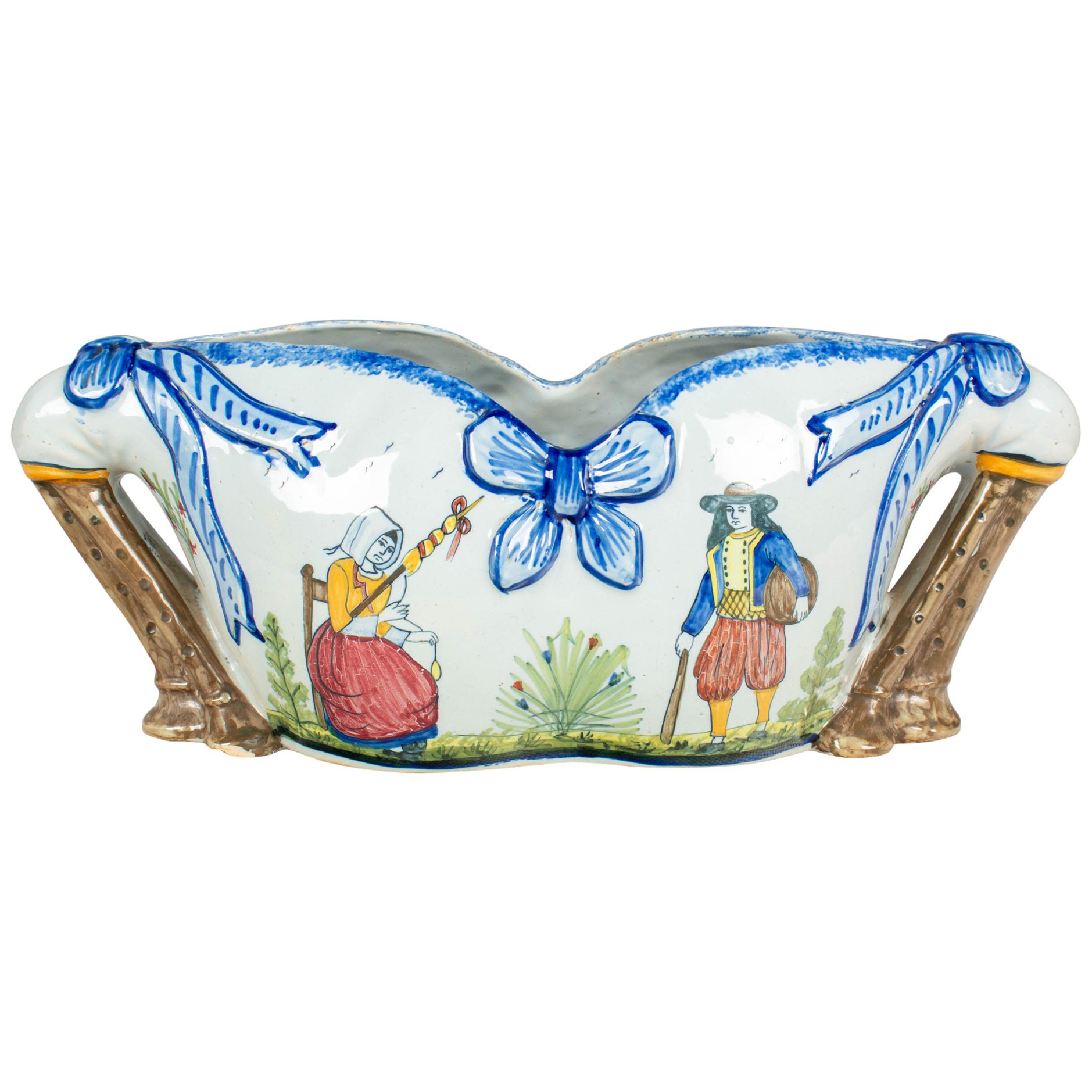 French Henriot Quimper Faience Jardiniere For Sale at 1stDibs