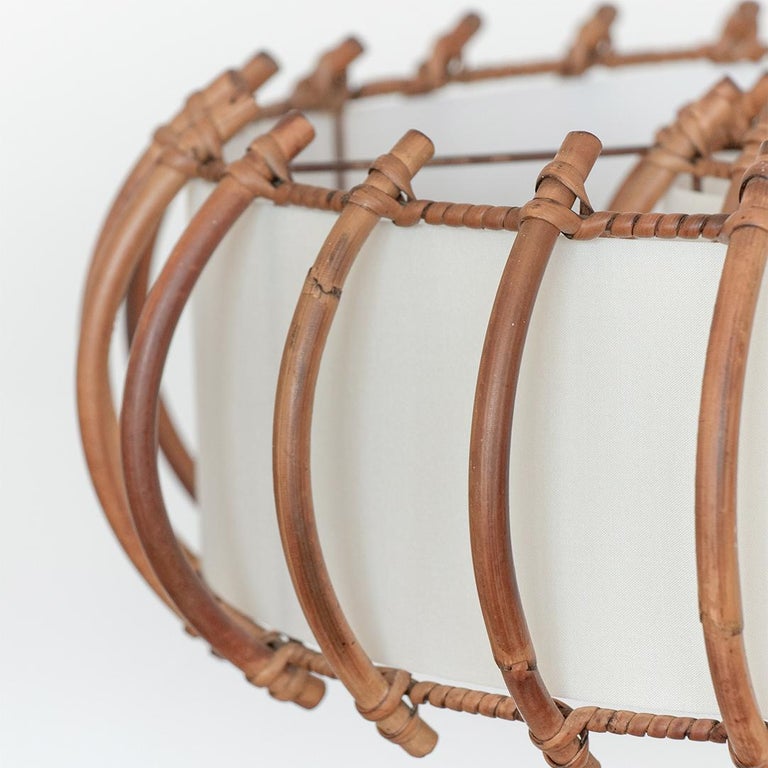 French Rattan Ceiling Light at 1stDibs