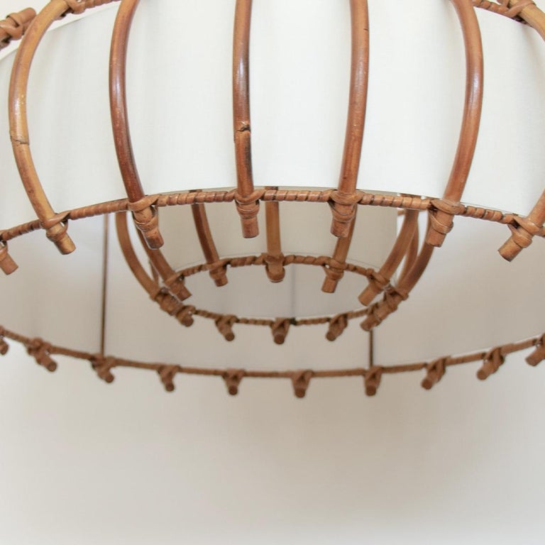 French Rattan Ceiling Light at 1stDibs