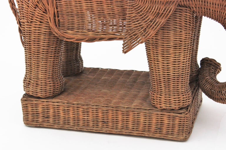 French Rattan Elephant Tray Table or Drinks Table at 1stDibs