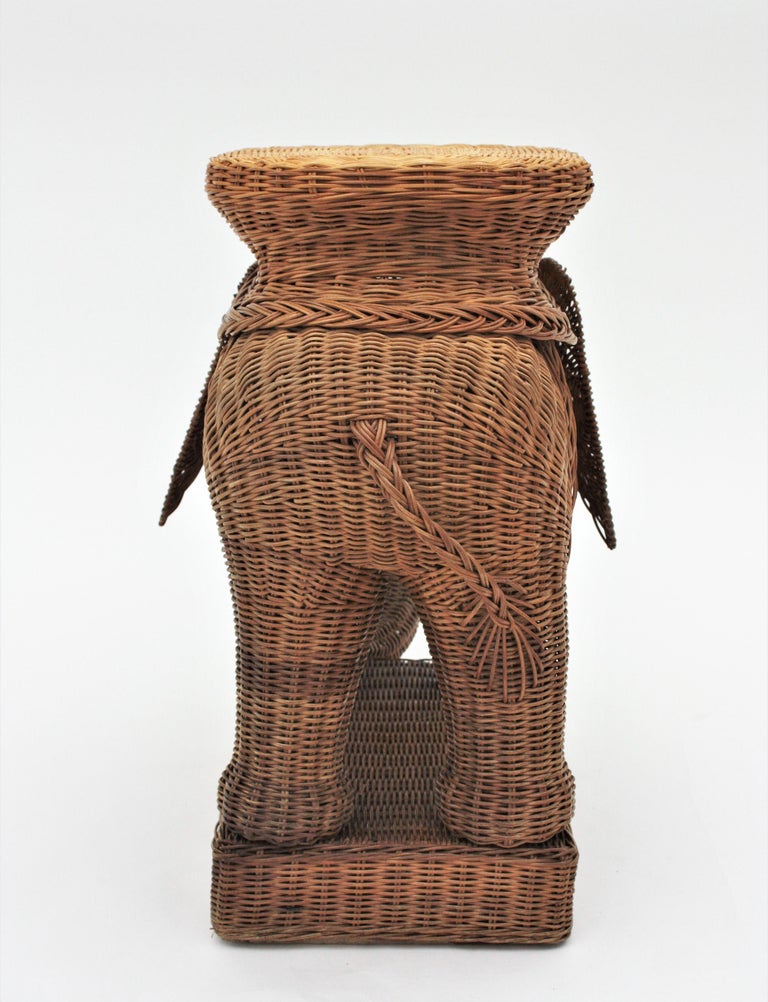 French Rattan Elephant Tray Table or Drinks Table at 1stDibs