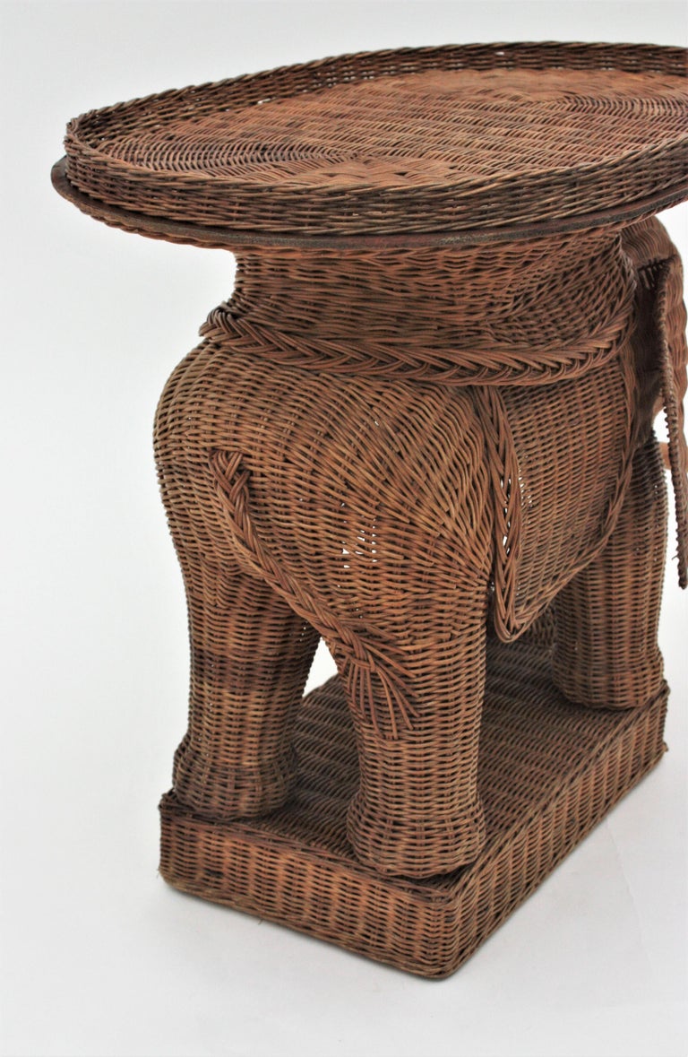 French Rattan Elephant Tray Table or Drinks Table at 1stDibs