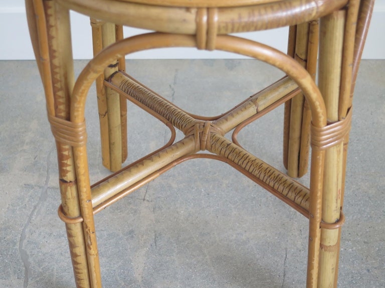 French Rattan Stool at 1stDibs