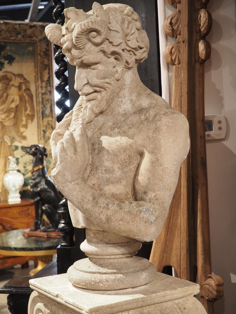 French Reconstituted Stone Statue of the Greek God Pan, from Vincennes ...