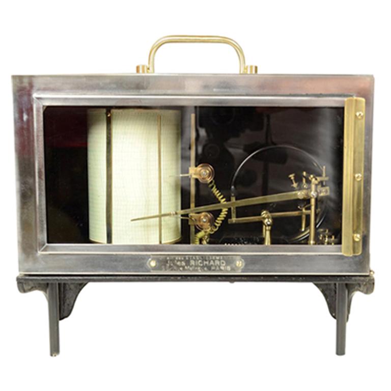 French Recorder Antique Barograph Jules Richard Paris 1900s cast iron ...