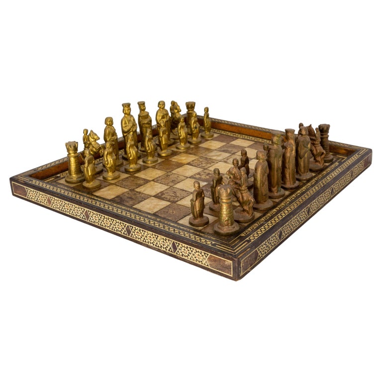 French Red and Black Marble Octagonal Chess Board, circa 1980 For Sale ...