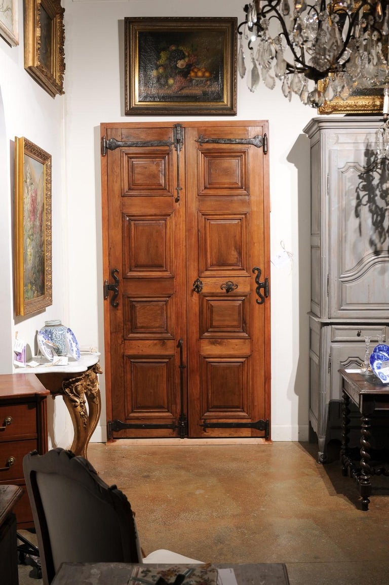 French Régence Period 1730s Walnut Communication Doors with Iron ...