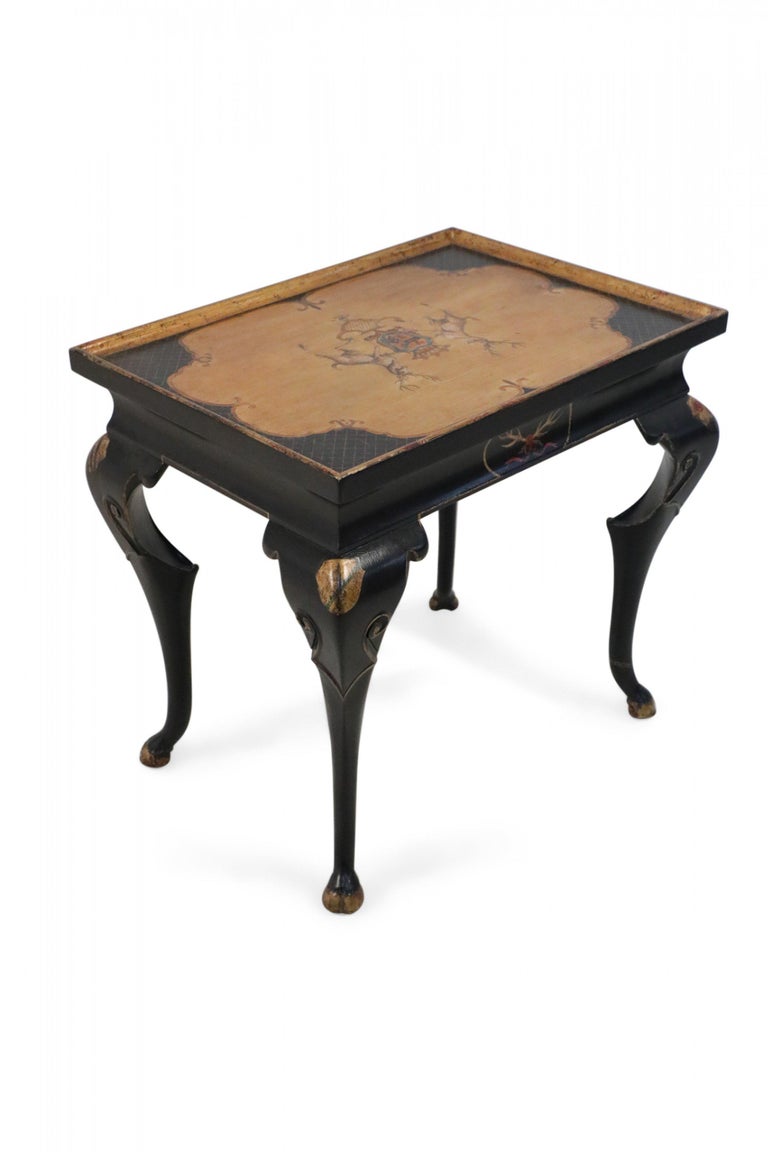 French Regence Style Black and Gold Painted End Table For Sale at 1stDibs