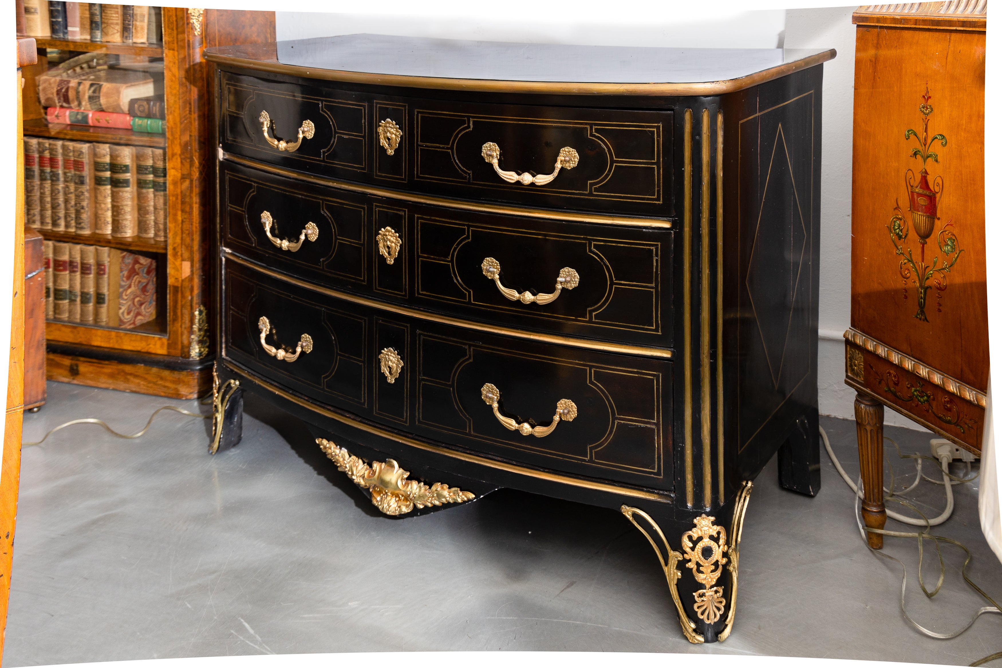 French Regence Style Ebonized Commode For Sale at 1stDibs