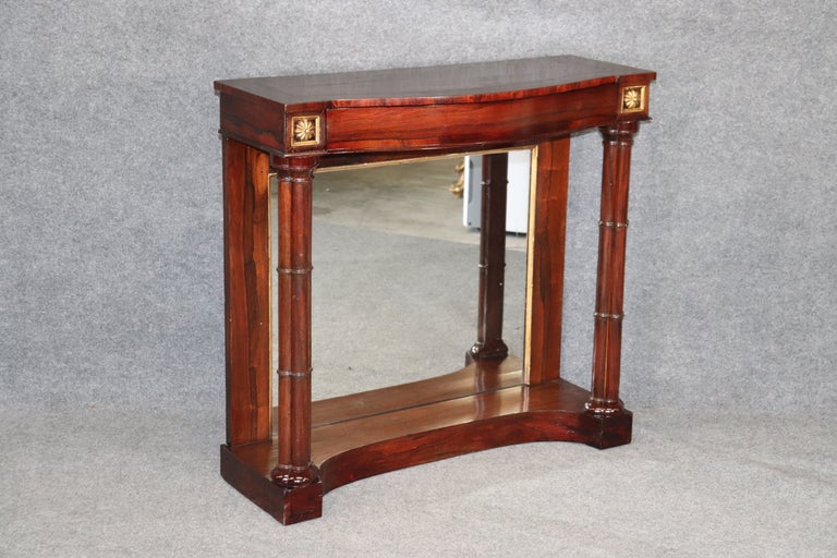 French Regency Banded Rosewood and Mirror Back Console Table circa 1860 ...