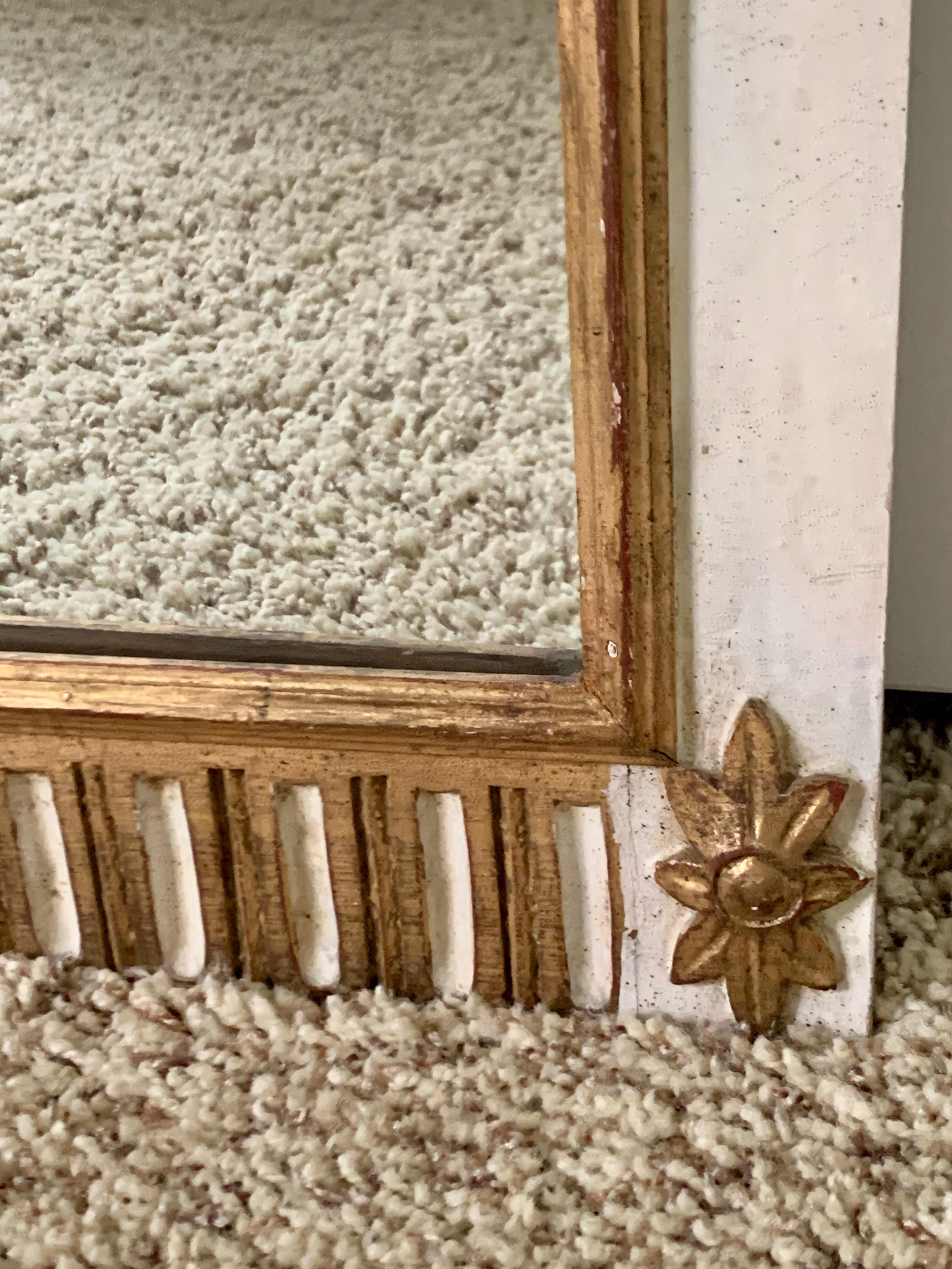 French Regency Cream and Gold Gilt Wall Mirror For Sale at 1stDibs