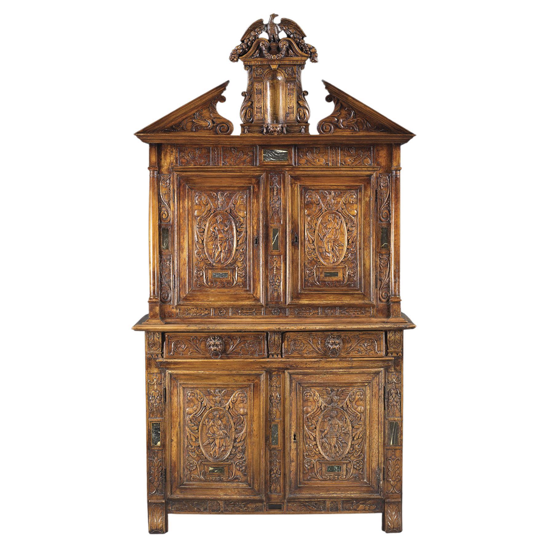 French Ebonized and Hardstone Cabinet in the Italian Renaissance Style ...