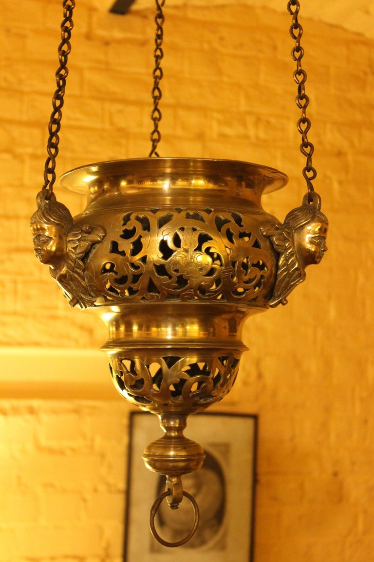 French Renaissance God Lamp 16th Century in Bronze For Sale at 1stDibs