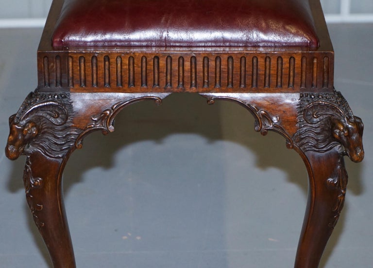 French Renaissance Revival 19th Century Rams Head Carved Bench Stool ...