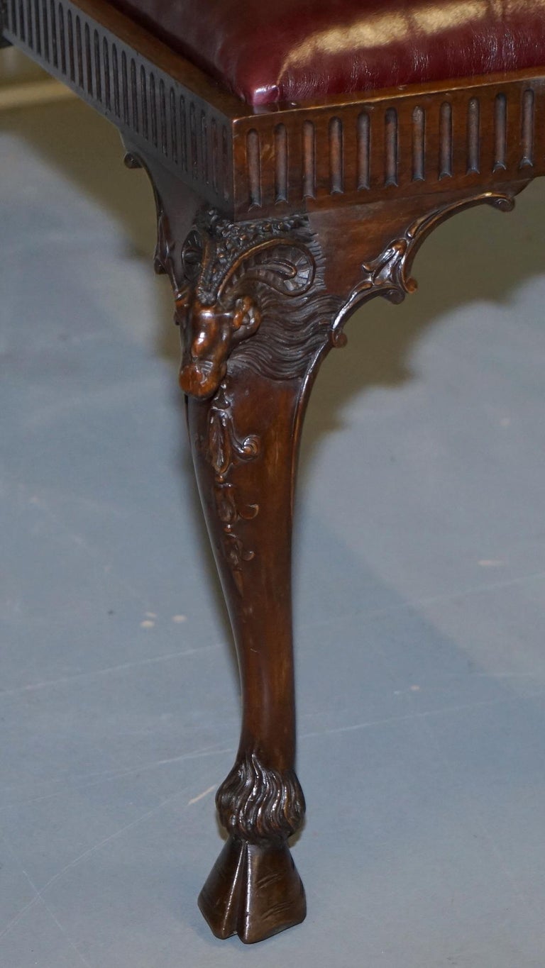 French Renaissance Revival 19th Century Rams Head Carved Bench Stool ...