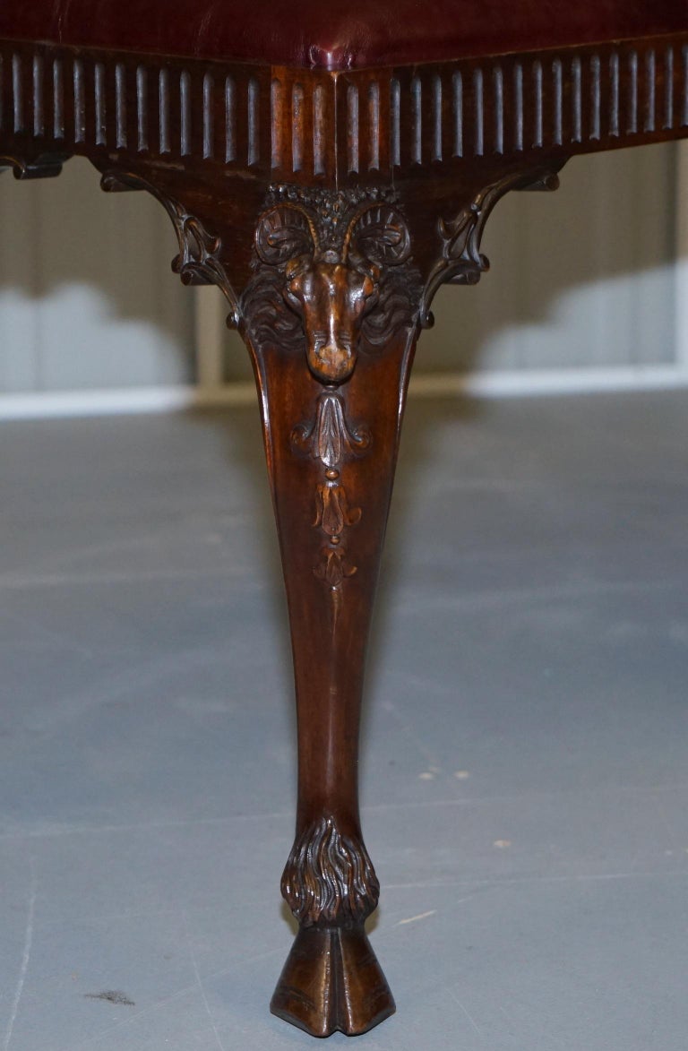 French Renaissance Revival 19th Century Rams Head Carved Bench Stool ...