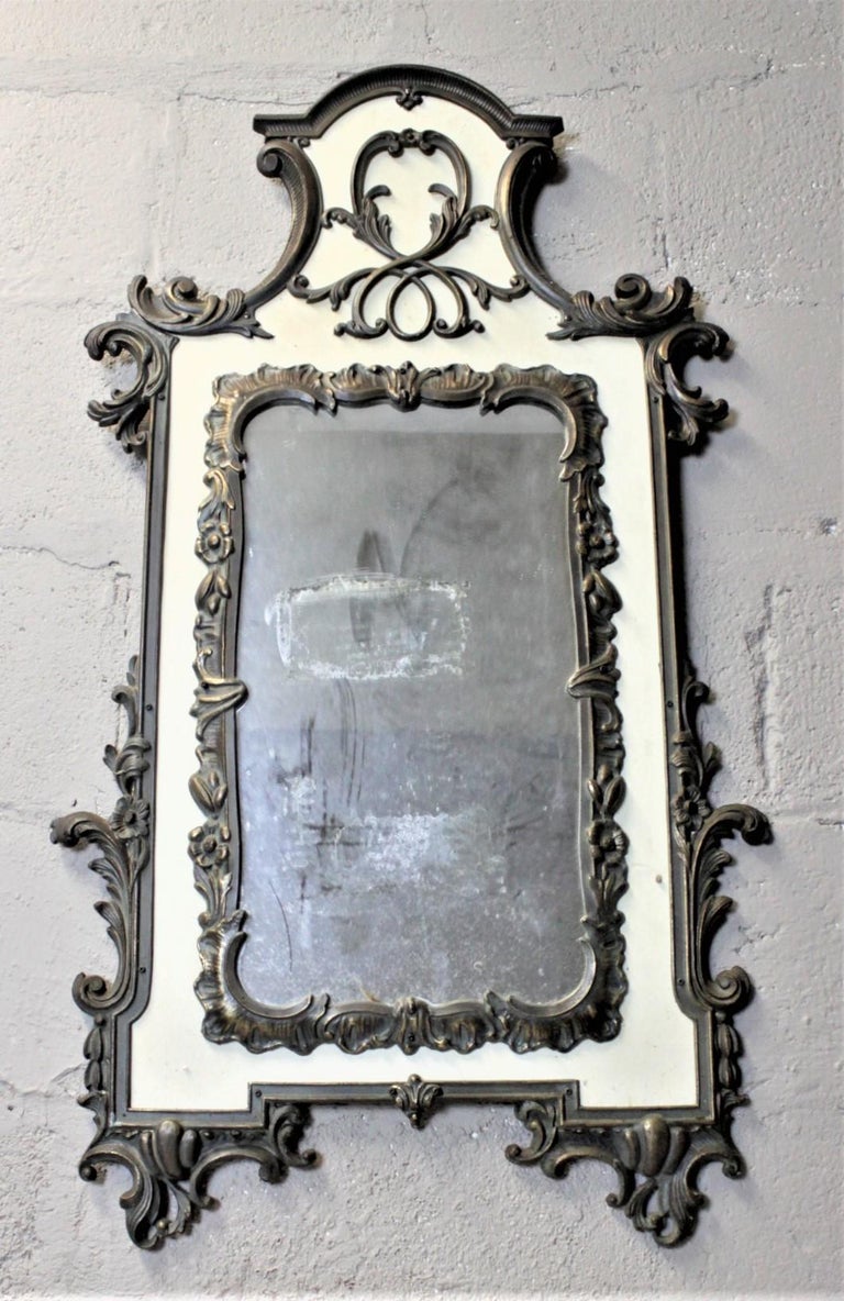 French Renaissance Revival Styled Console Table and Mirror with Brass ...