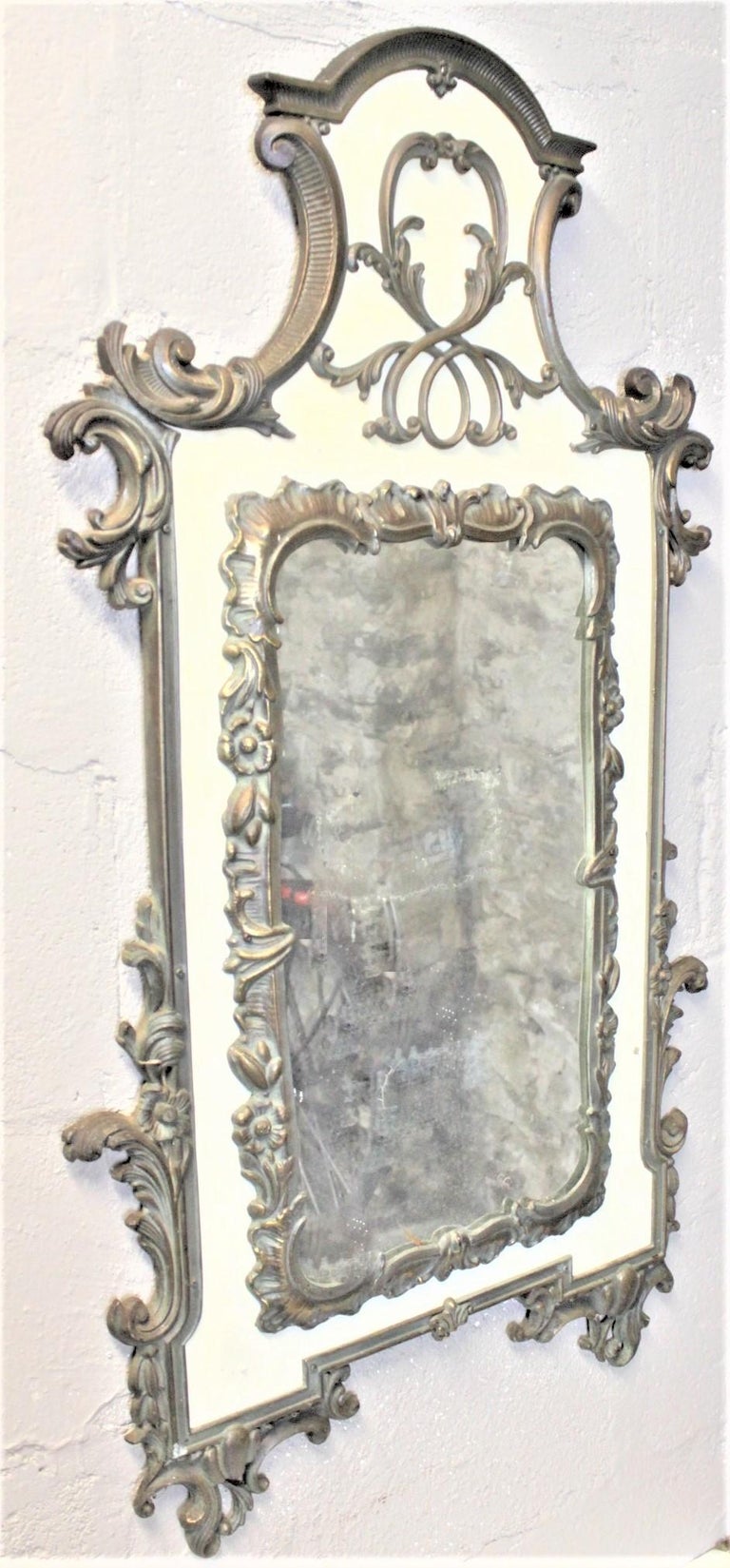 French Renaissance Revival Styled Console Table and Mirror with Brass ...