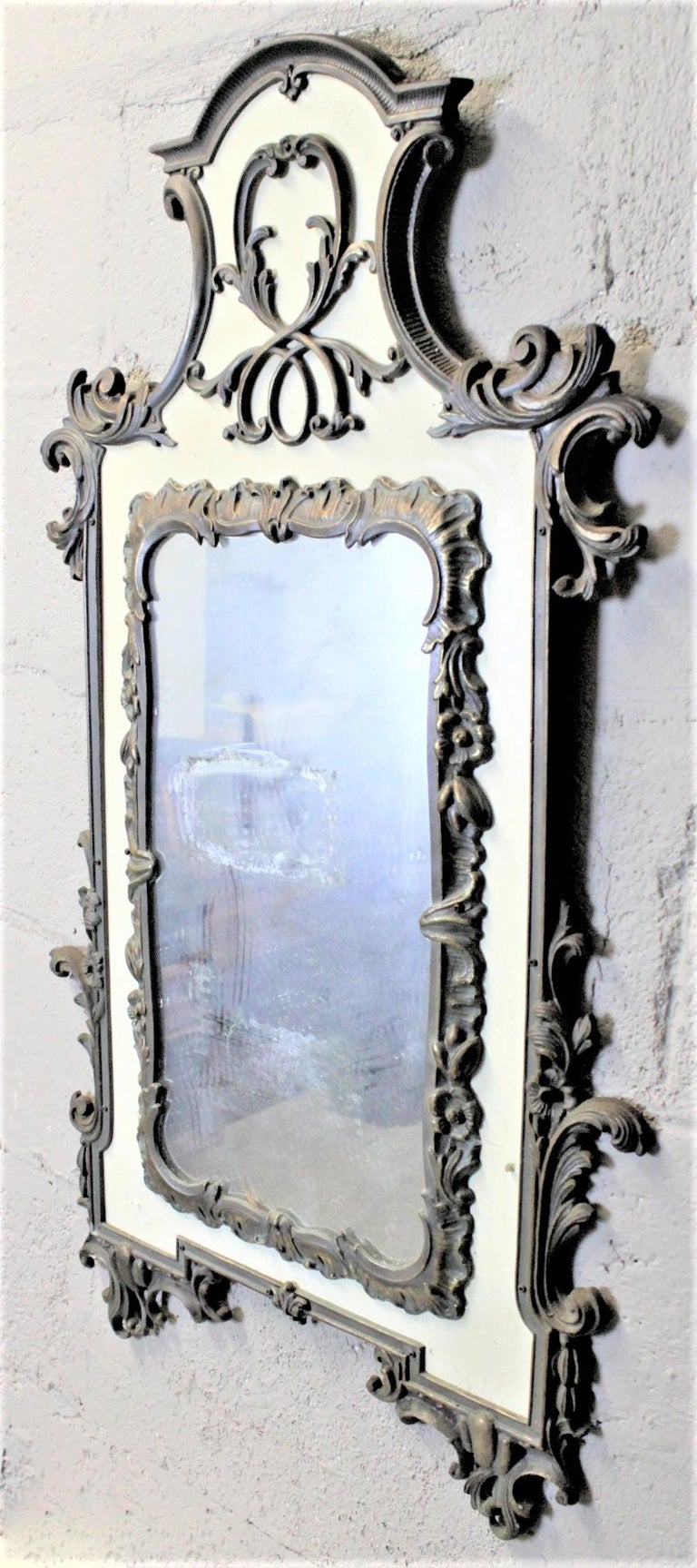 French Renaissance Revival Styled Console Table and Mirror with Brass ...