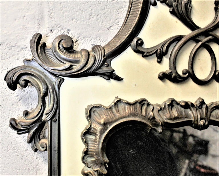 French Renaissance Revival Styled Console Table and Mirror with Brass ...