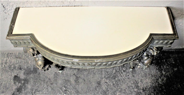 French Renaissance Revival Styled Console Table and Mirror with Brass ...