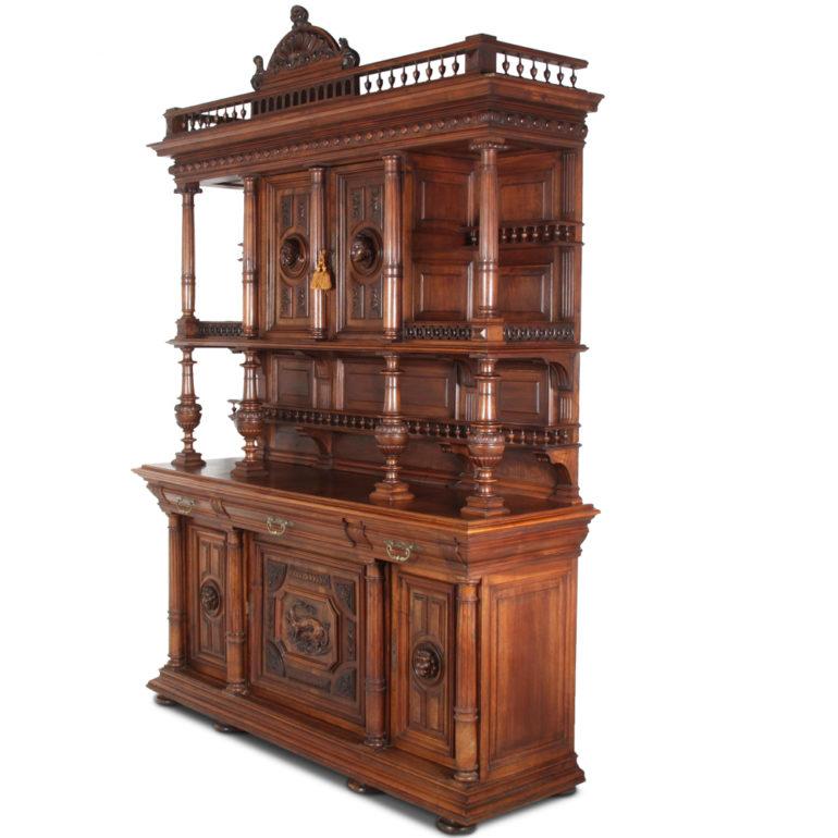 French Renaissance Revival Walnut Buffet Deux Corps at 1stDibs ...