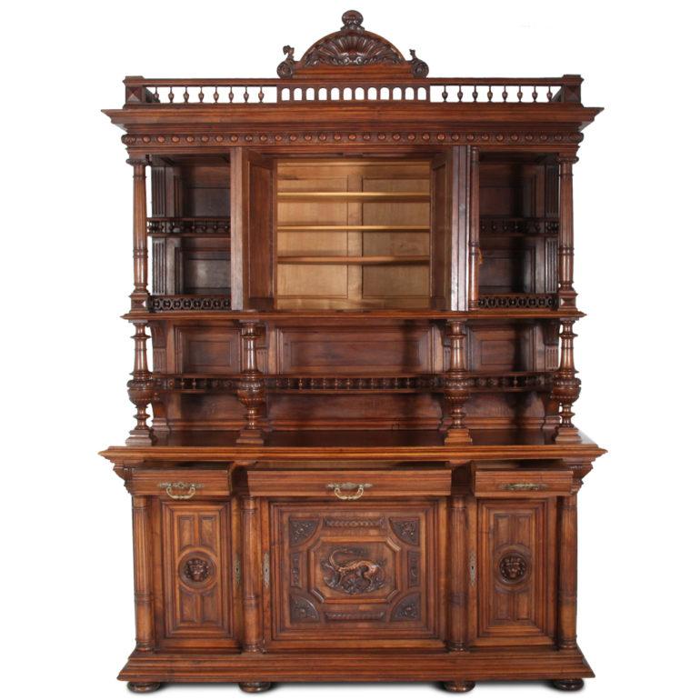 French Renaissance Revival Walnut Buffet Deux Corps at 1stDibs ...