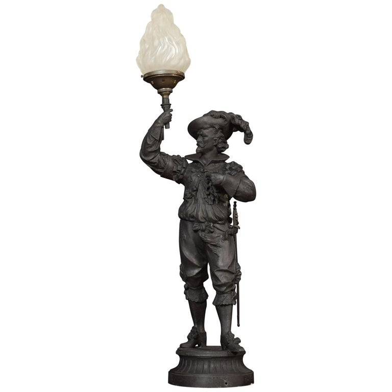 French Renaissance Soldier Holding a Lamp at 1stDibs
