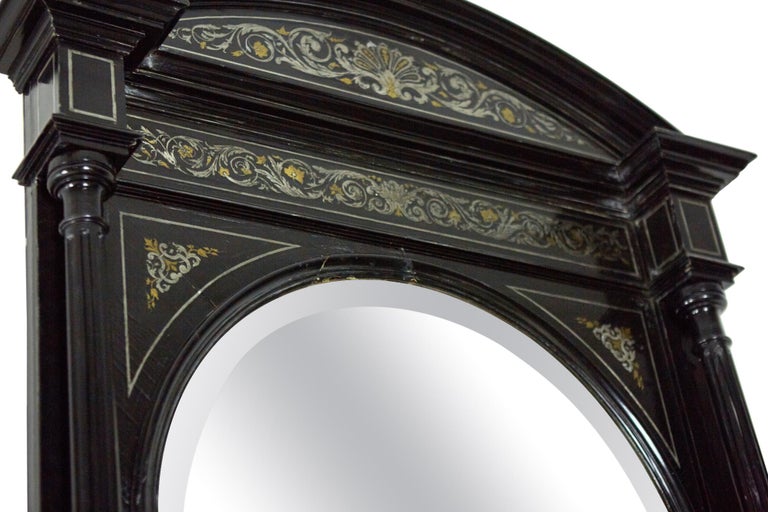 French Renaissance Style 19th Century Inlaid Mirrored Hall Table For ...