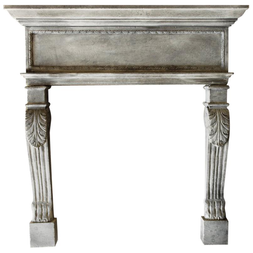 French Renaissance Style Fireplace in Limestone dit "a Cadre" Acanthus ...